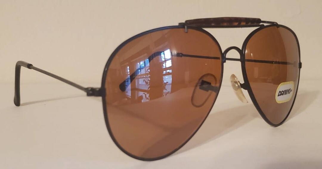 Vintage Classic Aviator Sunglasses // Black Metal Frames With Tortoise ...