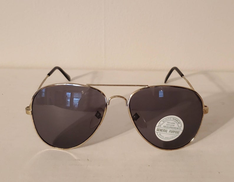 Vintage Double Bridge Aviators Sunglasses // Gold Frames With Light ...