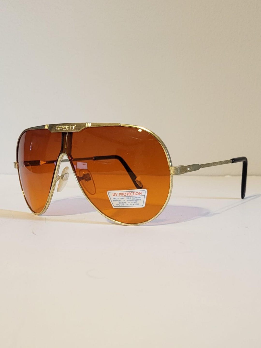Vintage Aviator Teardrop Sunglasses // Blue Blocker Lenses // Gold ...