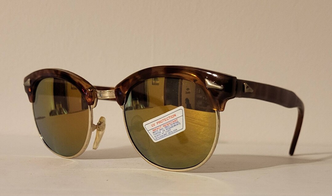 Vintage Clubmaster Browline Sunglasses // Red Brown Tortoise Shell ...