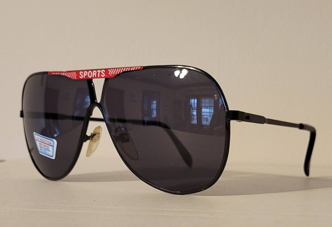 Vintage Aviator Teardrop Sunglasses // Normal Tint Lenses // Black ...