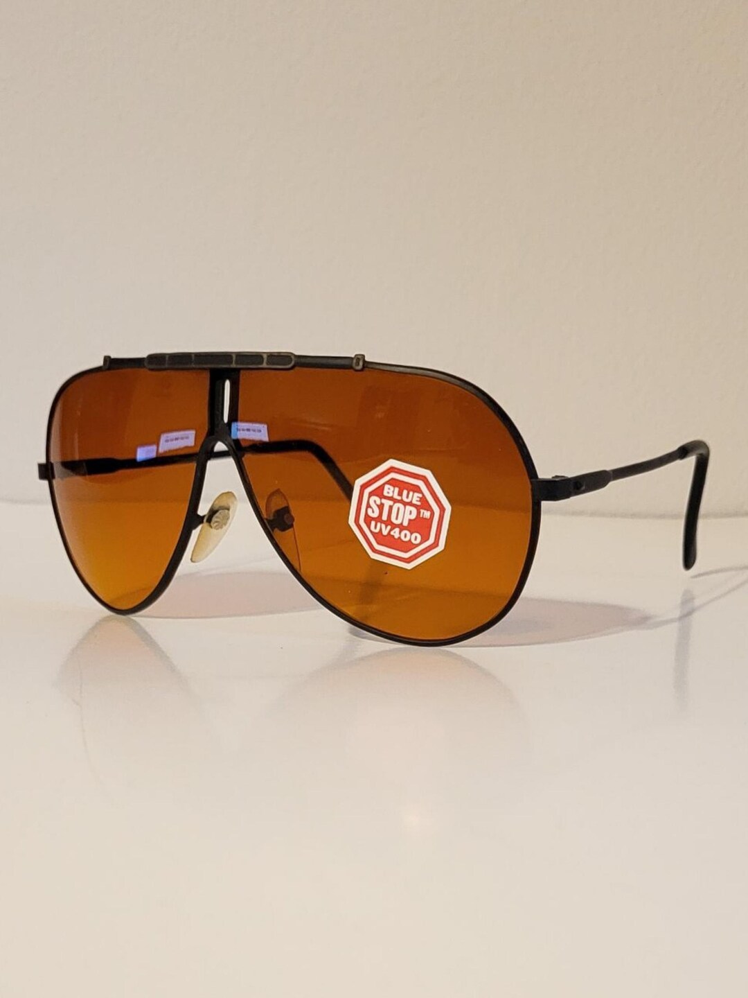 Vintage Aviator Sunglasses // Blue Blocker Lens // Matte Black Metal ...