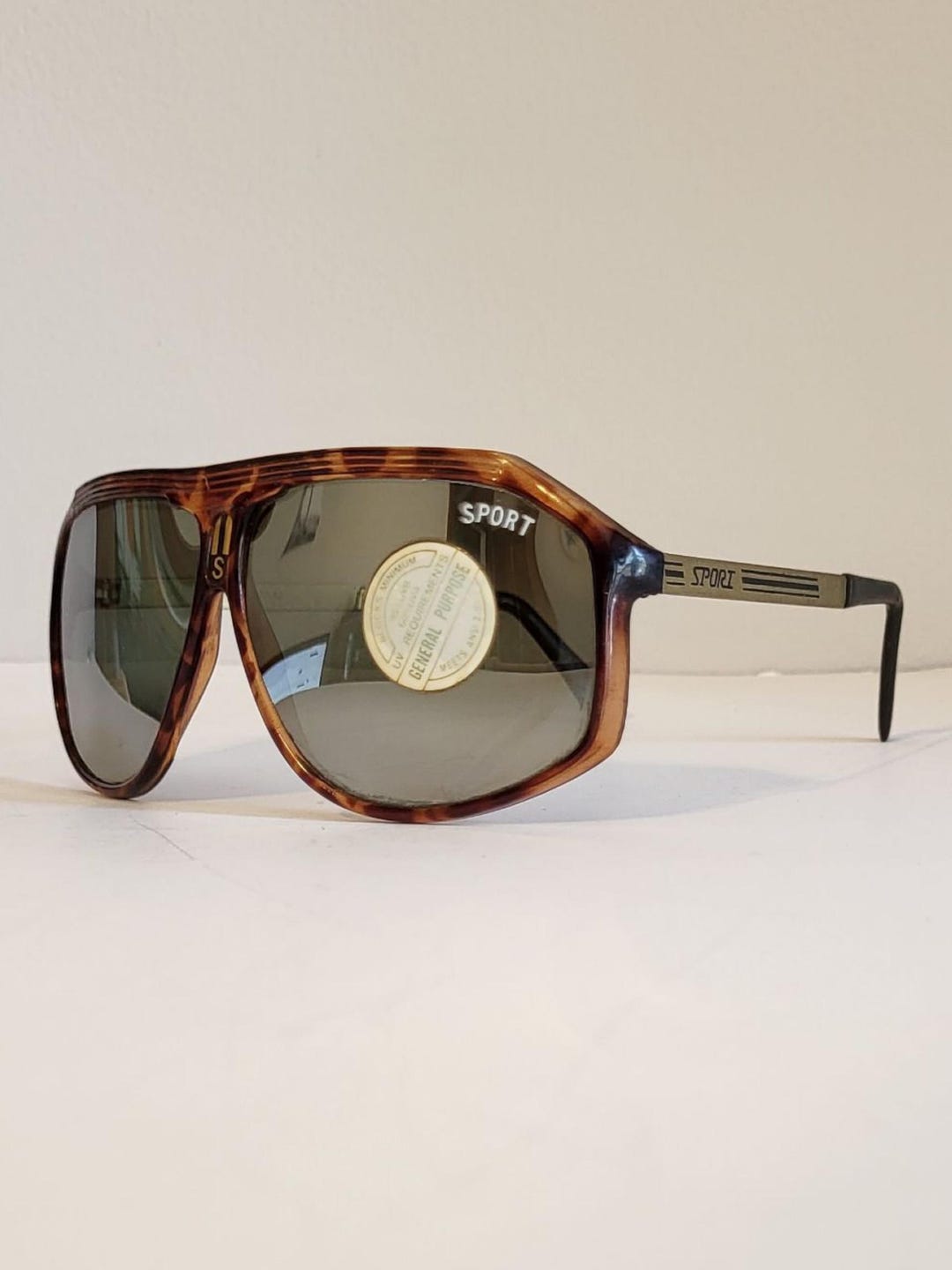 Vintage Aviator Sunglasses // Tortoise Shell Frames // Mirror Lens ...