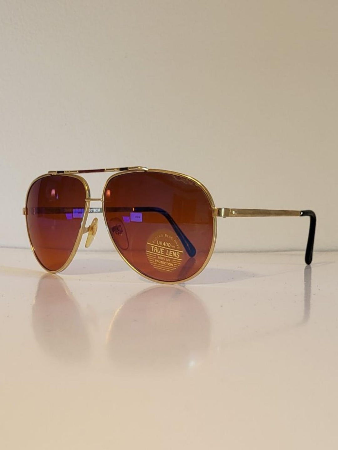Vintage Aviator Sunglasses // Blue Blocker Lenses W Blue Tint Fronts ...