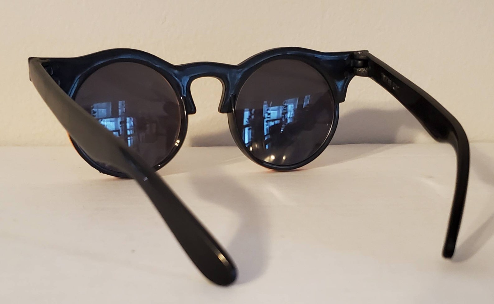 Vintage Flip up Sunglasses // Round Wayfarer // Retro Hippie Costume ...