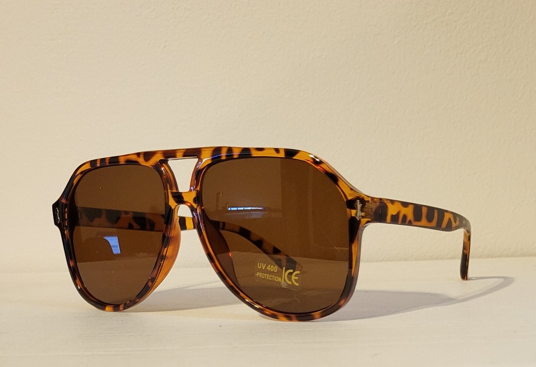 Vintage Aviator Double Bridge Sunglasses // Funky Tortoise Shell Frames ...