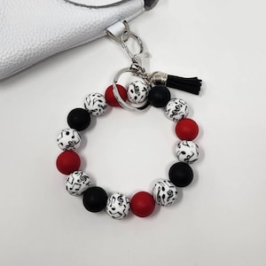 Music Notes Trio Wristlet Keychain Stretchy Bracelet & Tassel Silicone ...