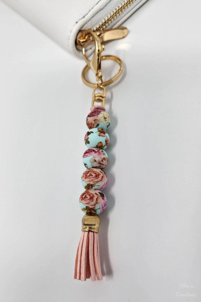 Blue Victorian Keychain Silicone Beads Keychains Animal Car - Etsy