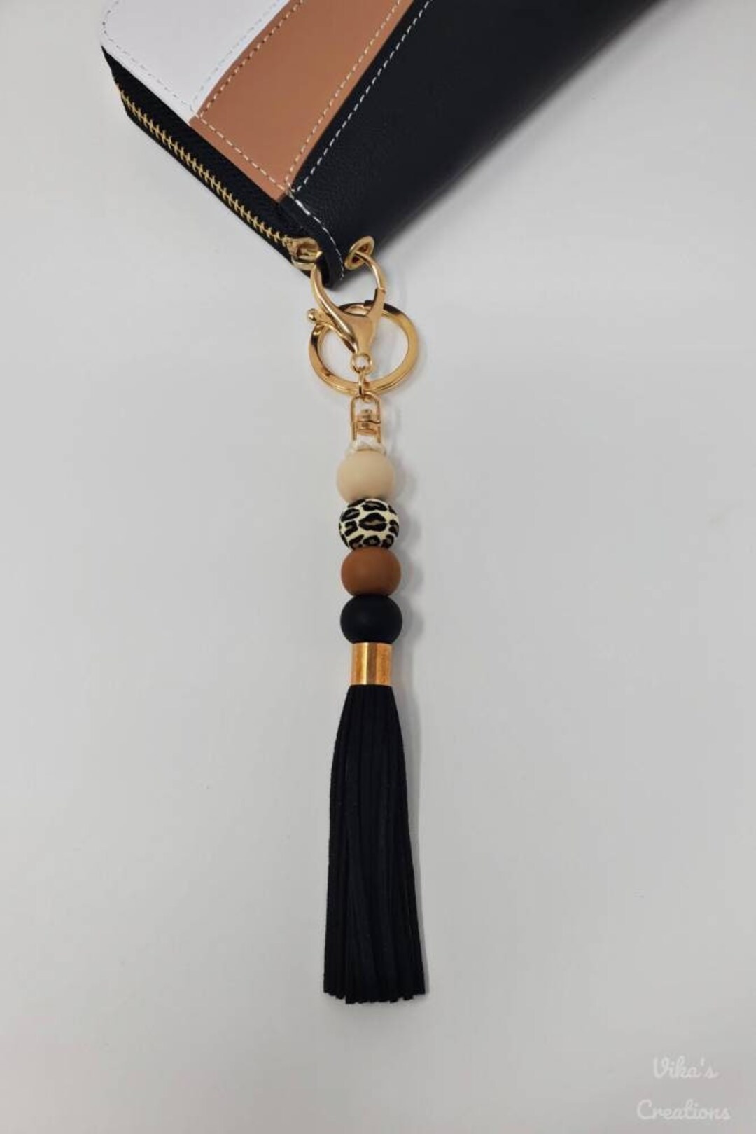 Long Cheetah Keychain Silicone Bead Keys Car Accessories Keyring Mama ...