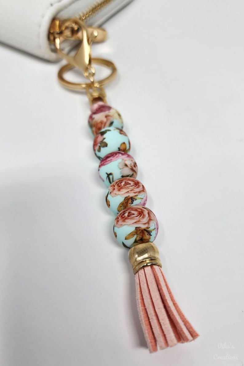 Blue Victorian Keychain Silicone Beads Keychains Animal Car - Etsy