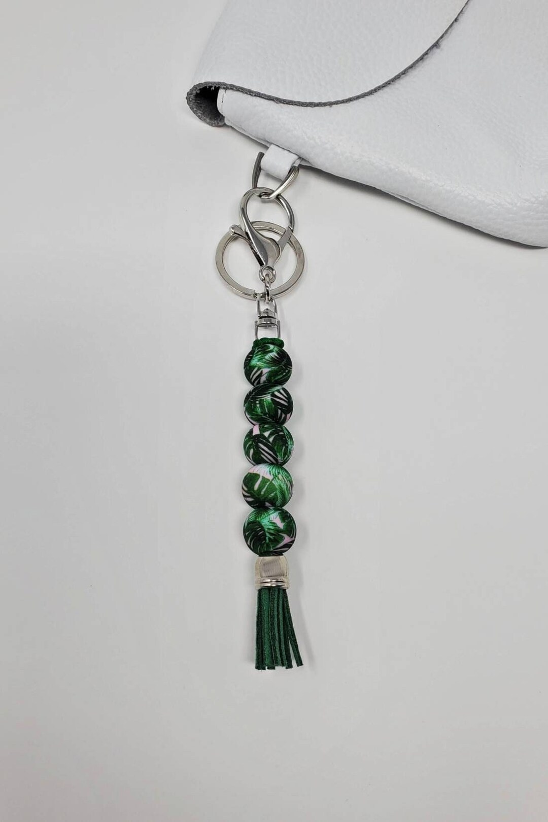 Palm Trees Keychain Silicone Bead Keys Car Accessories Keyring Mom Gift ...