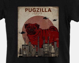 Funny Pug Shirt: Pugzilla Short-sleeve T-shirt | Etsy