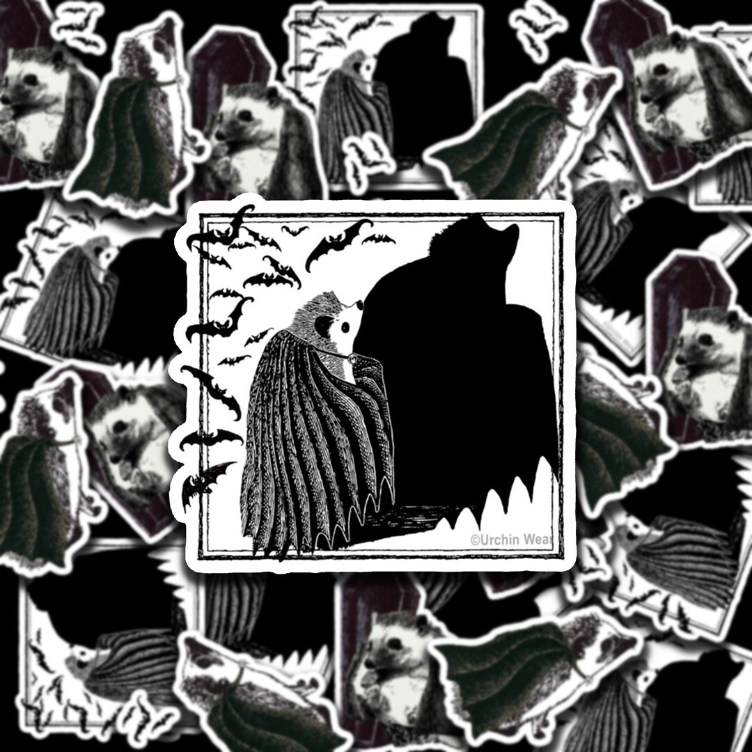 Hedgehog Stickers Count Hogula Halloween Gothic Hedgehog Decals Weather ...