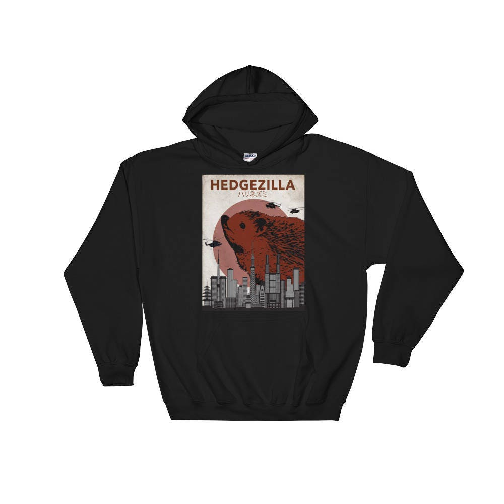 Hedgehog Hoodie: Hedgezilla Movie Poster Hooded Sweatshirt by - Etsy
