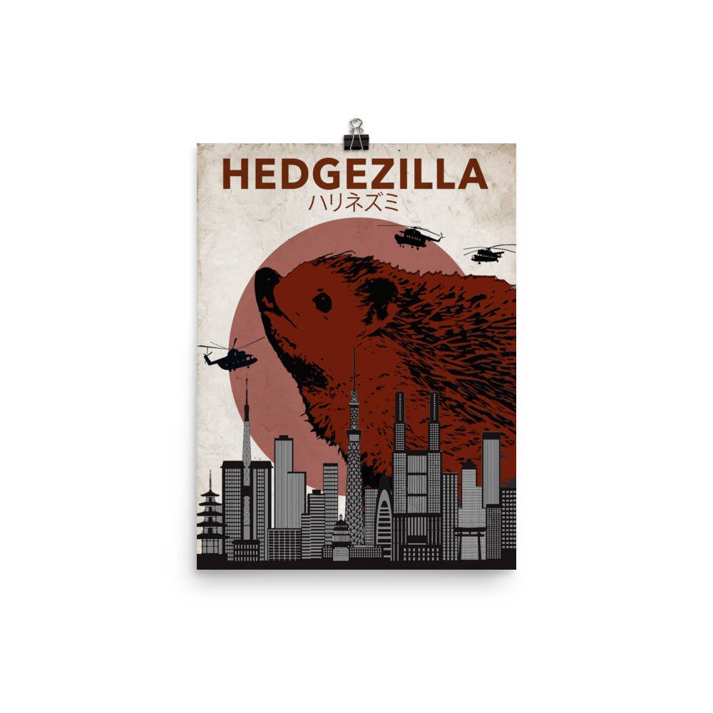 Rare Hedgezilla Movie Poster Cutest Kaiju Protector of Tokyo - Funny ...