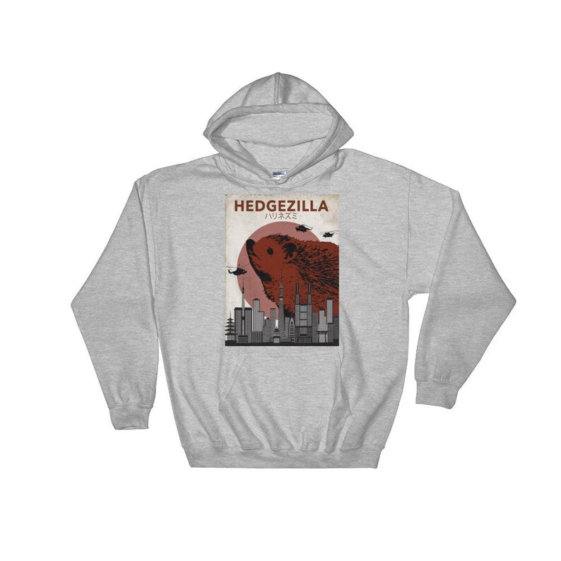 Hedgehog Hoodie: Hedgezilla Movie Poster Hooded Sweatshirt by - Etsy