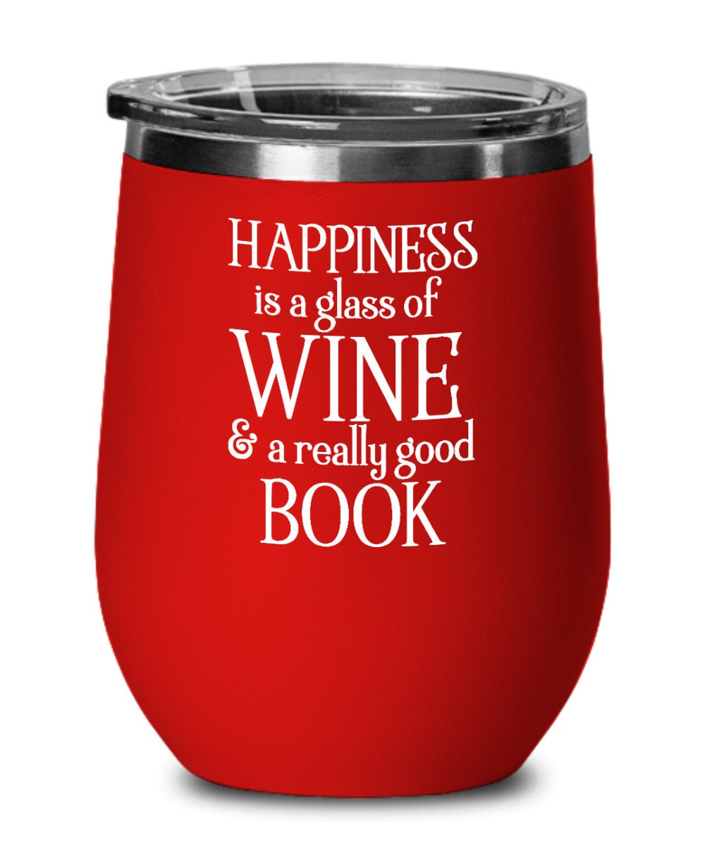 Book Wine Glass Book And Wine Lover Stemless Wine Glass Etsy