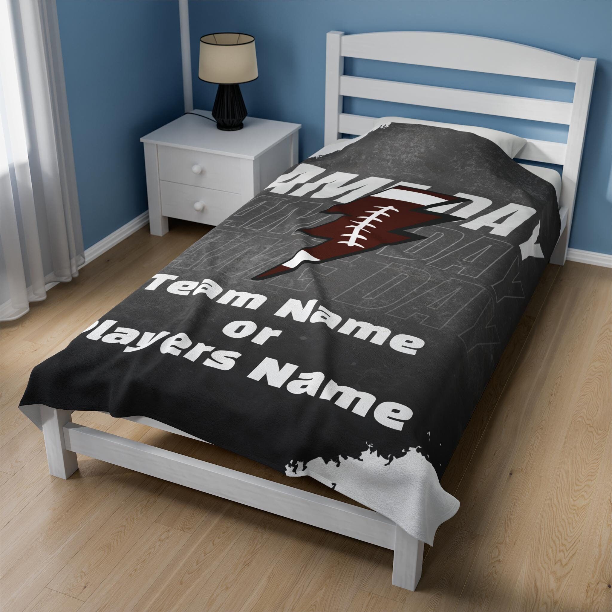 Personalized Game Day Gray Blanket, Football Player, Football Mom ...