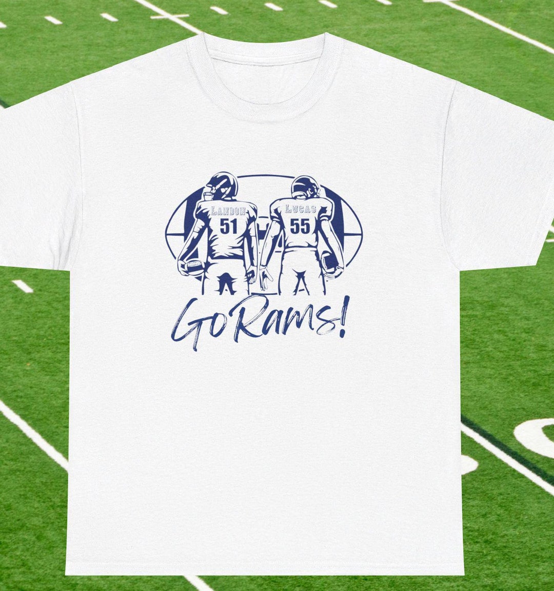 Personalized Football Players Shirt, Casa Robles Two Football Players ...