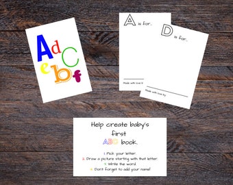 Personlized Printable Baby Shower Abc's Activity Book in - Etsy