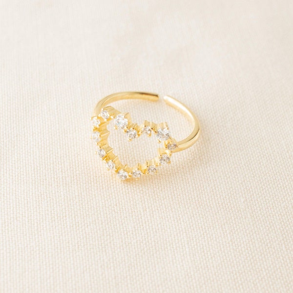 Open Heart Ring - Etsy