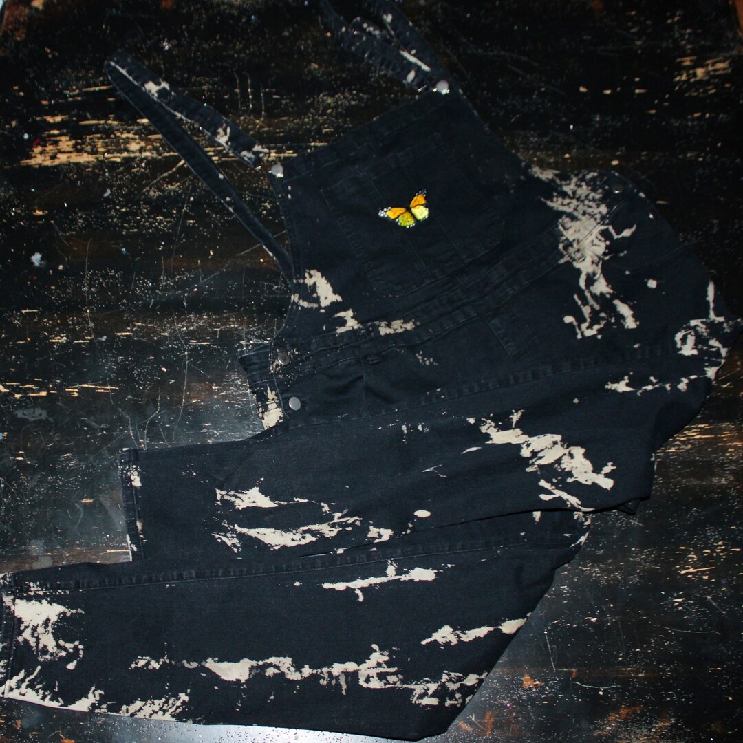 Reverse Tie Dye Butterfly Overall Jeans 4XL - Etsy