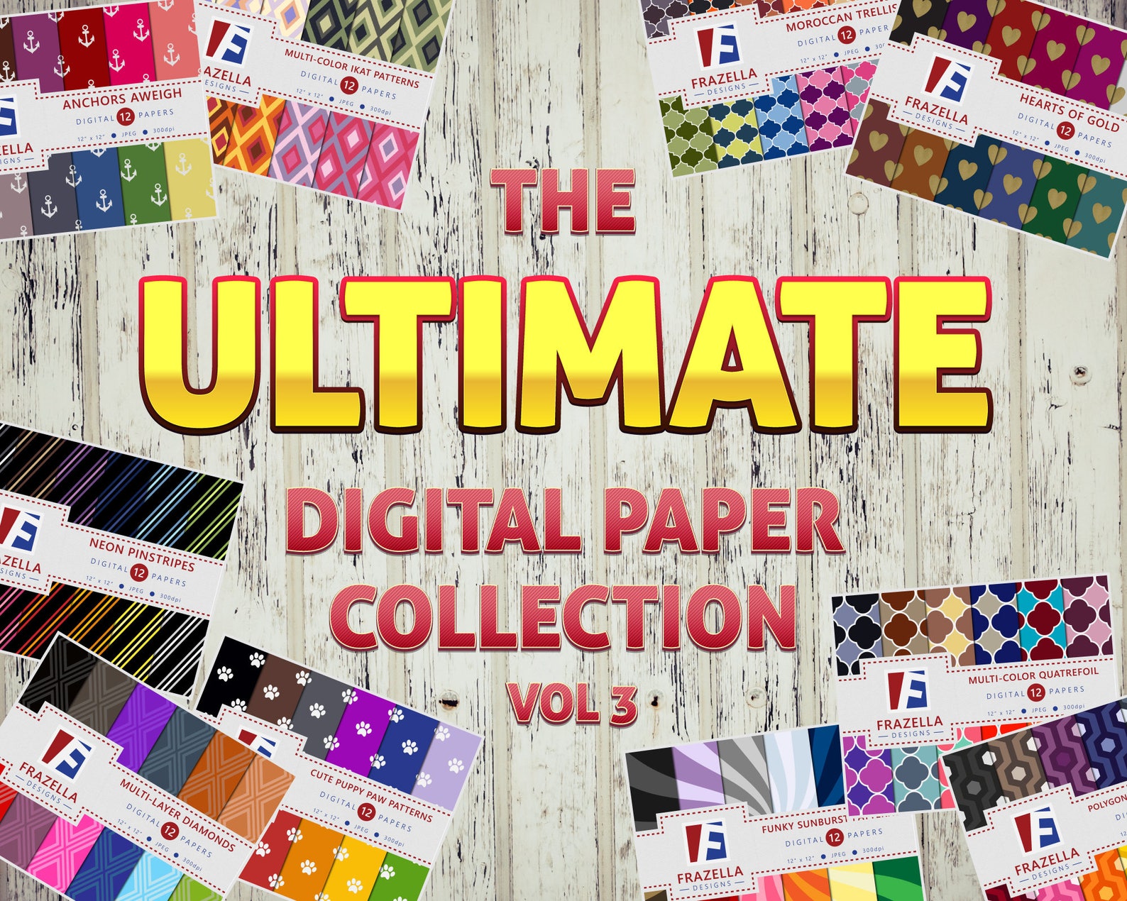 Digital Paper Design Bundle Scrapbooking, Craft Supplies for Creative ...