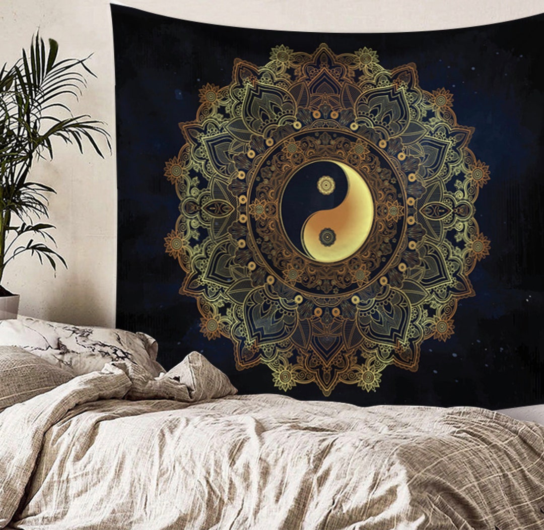 Yin Yang Tapestry Wall Hanging Home Décor Spiritual - Etsy