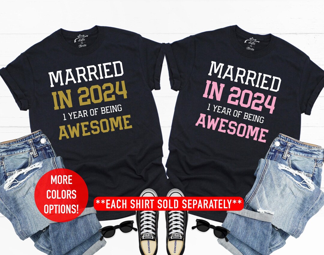 1st Wedding Anniversary Gift for Couple, 1st Wedding Anniversary Shirt ...
