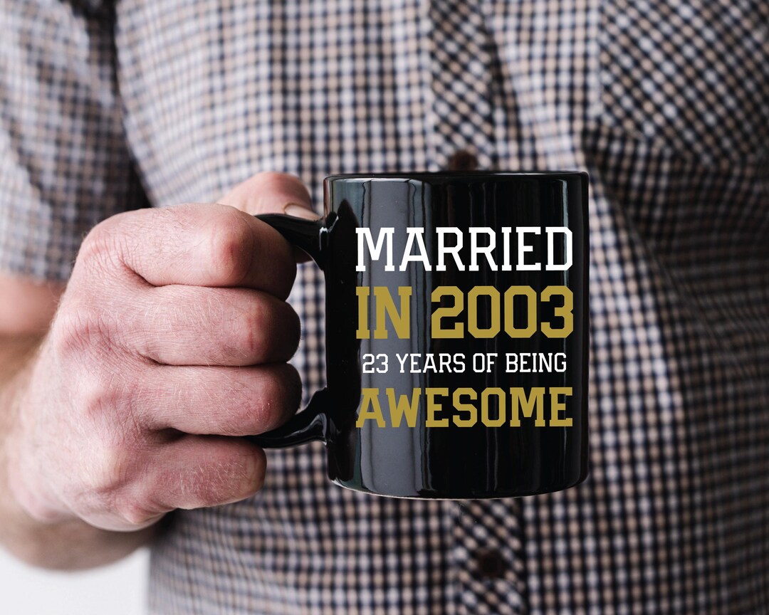 23rd Wedding Anniversary Mug for Husband, Married in 2003 Coffee Mug ...