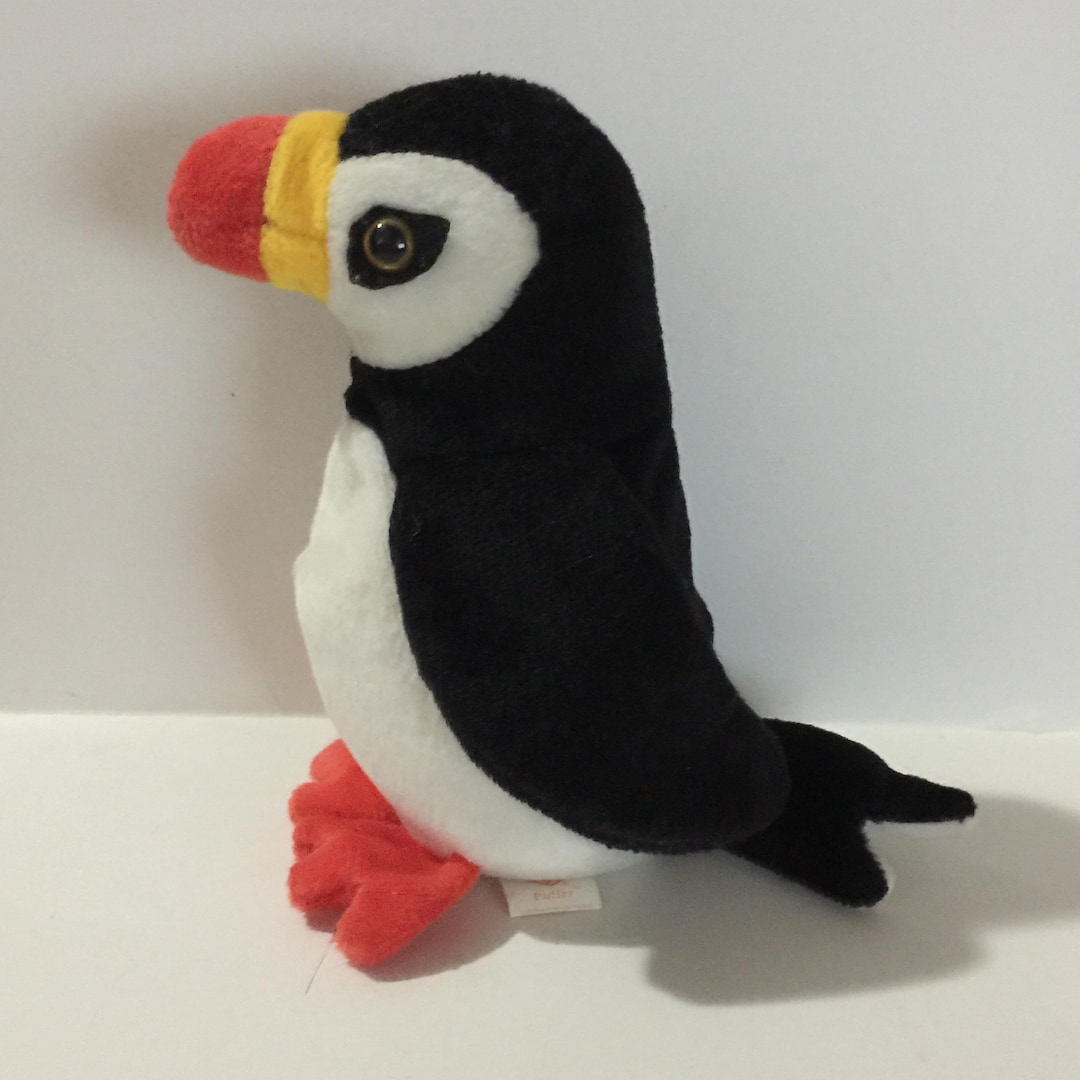 Ty Puffer the Puffin Penguin Beanie Baby Handmade Plush Stuffed Animal Toy 6th Generation 1997 ...