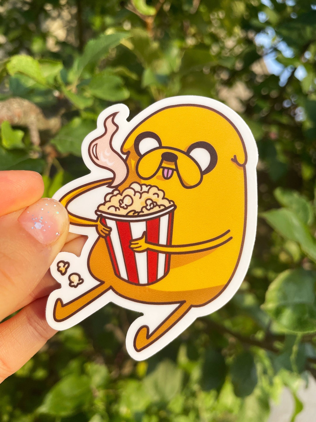 Jake Popcorn Adventure Time Vinyl Sticker - Etsy