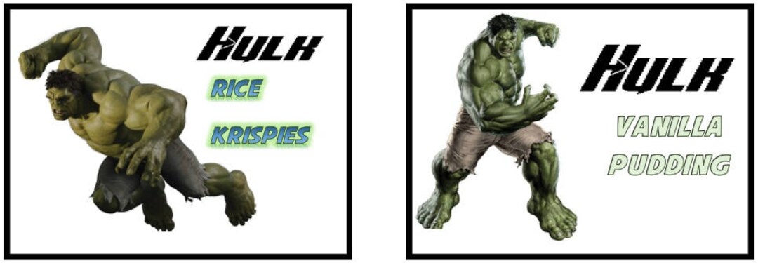 Hulk Food Tents Printable | Avengers Party Labels | Editable Word Doc ...