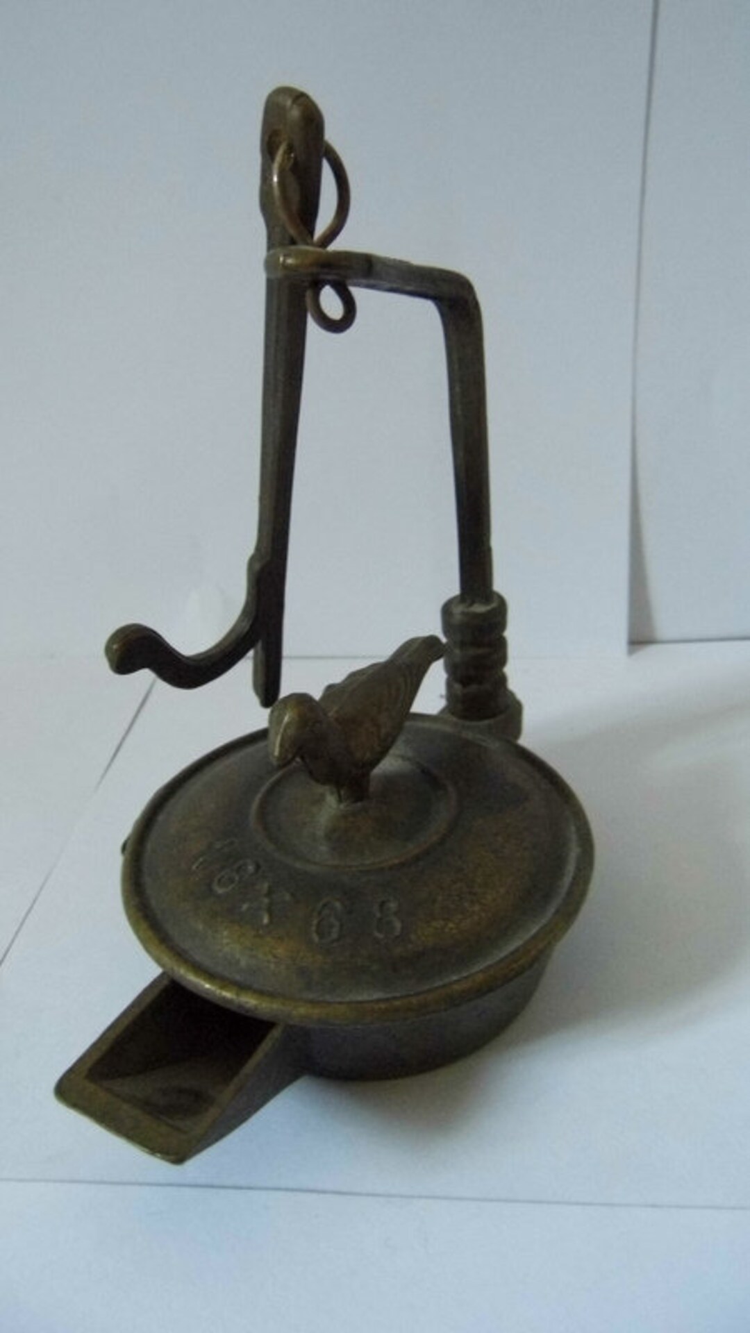 Oil Lamp. Old. 1868. Military Field Lamp. Old Burner. Roman Style ...