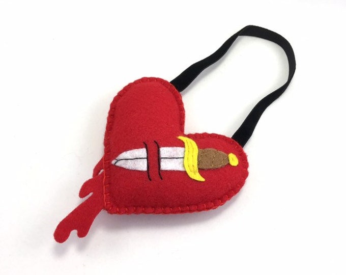 Bleeding Heart and Dagger Tattoo Hanging Decoration | Etsy