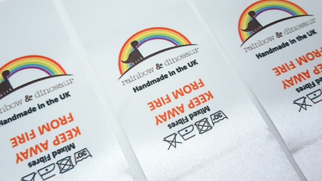 Full Colour Bespoke Personalised Sew in Clothing Garment Craft Business ...