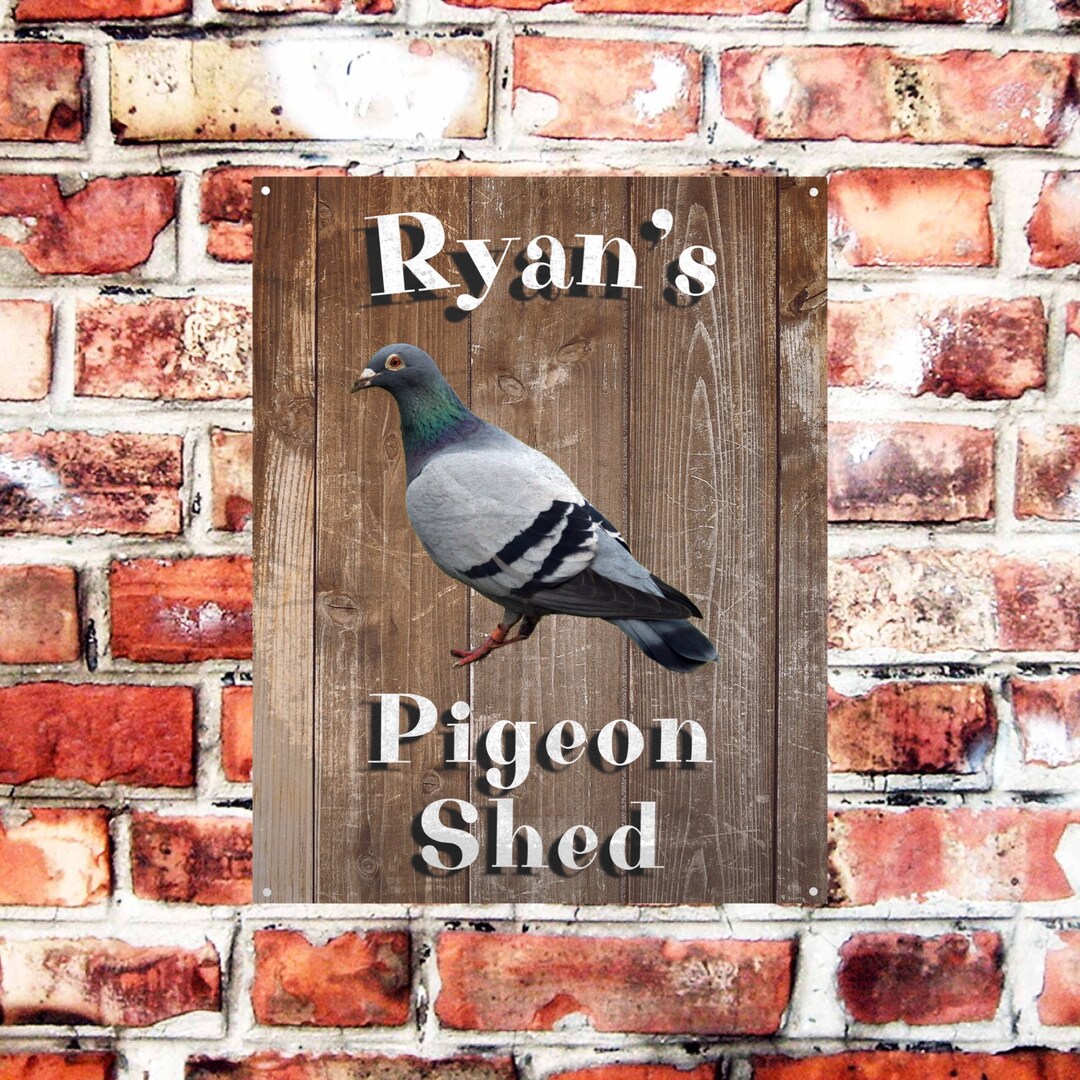 Personalised Pigeon Shed Sign Weather Proof Pre Drilled High Gloss Cage ...