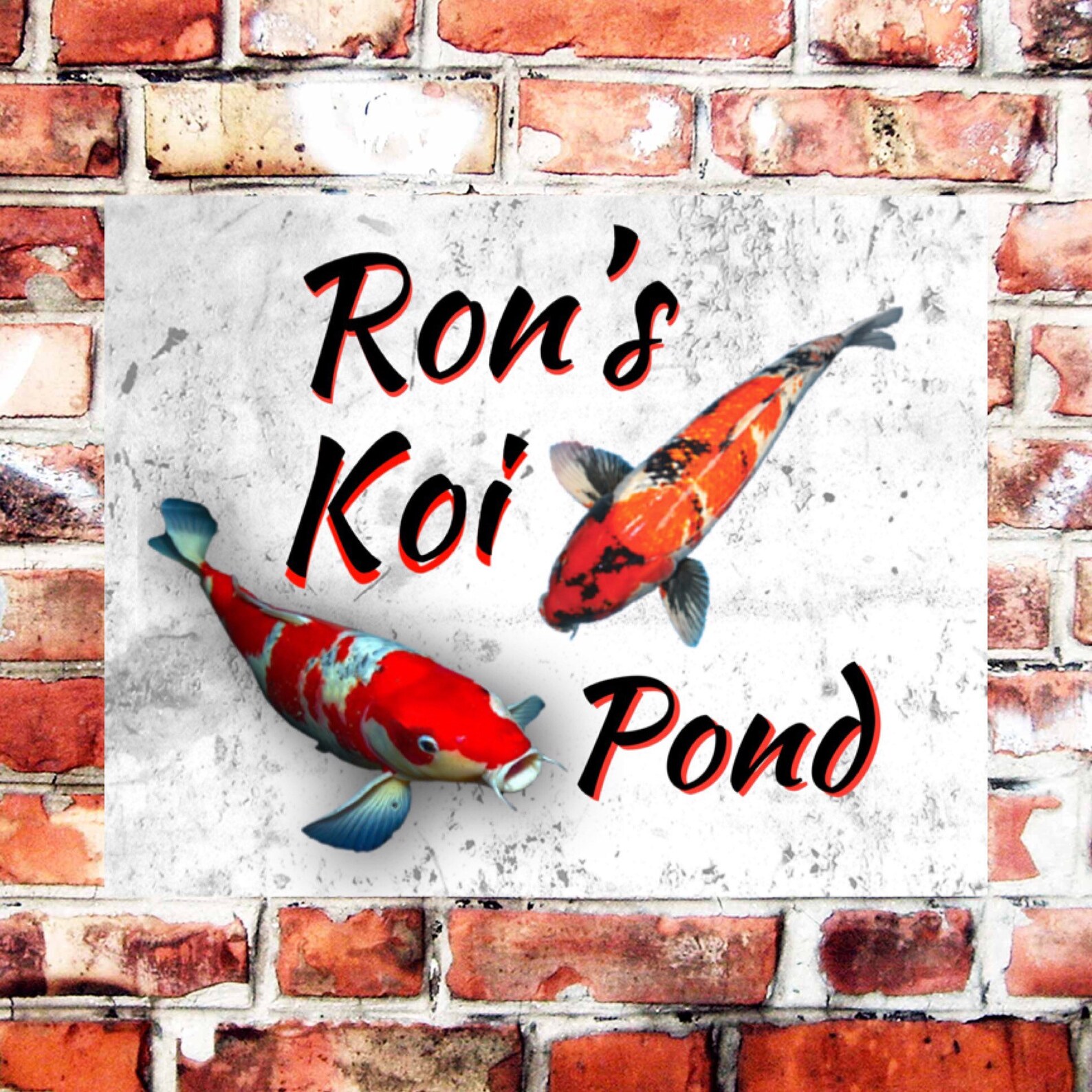 Personalised Koi Pond Sign Weather Proof Pre Drilled High Gloss Father ...