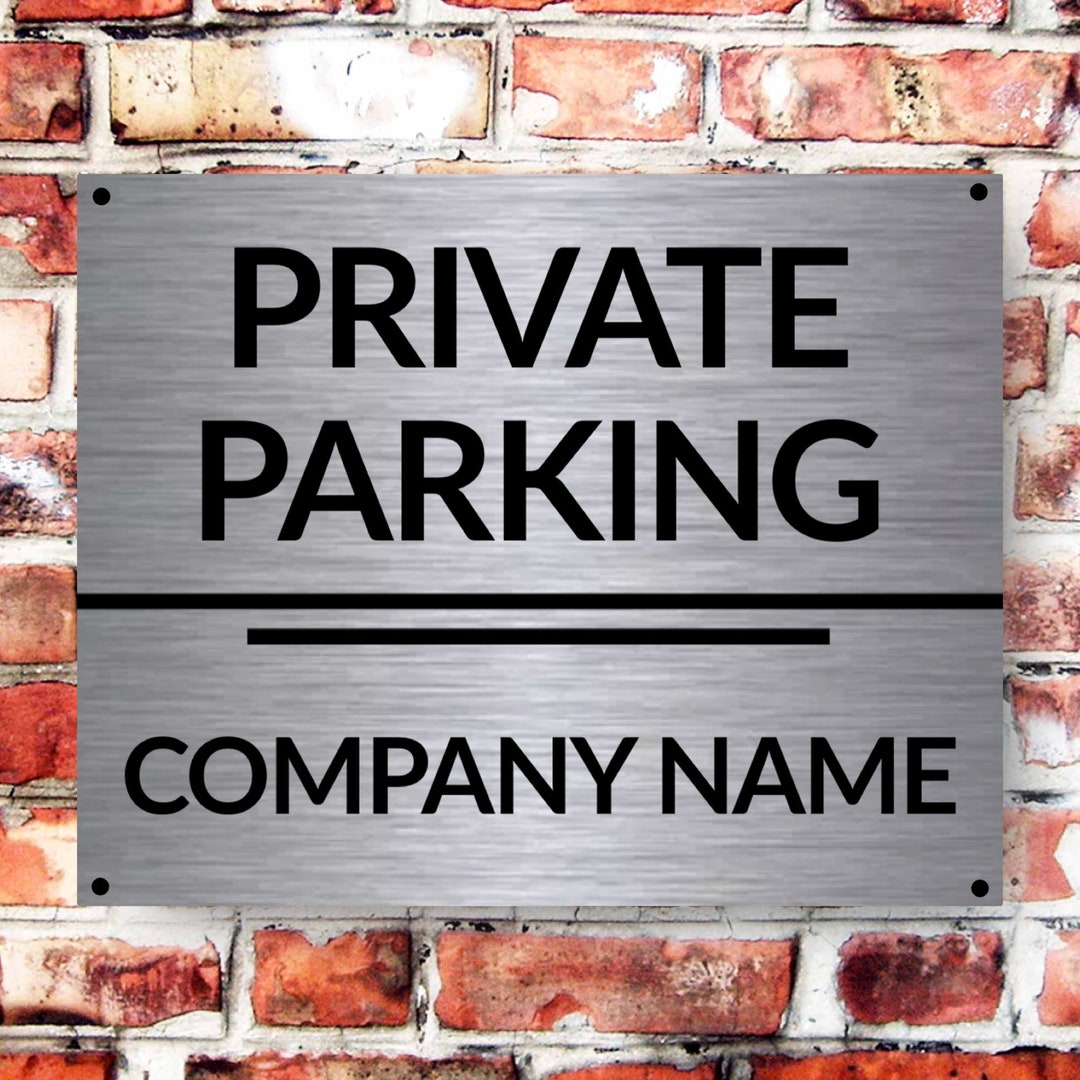Private Parking With Company Name Wall Sign Plaque Weather Proof Pre ...