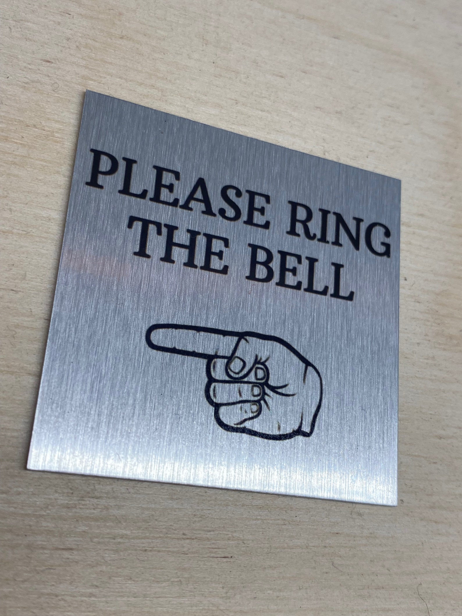 Please Ring the Bell Sign Plaque Weather Proof Aluminium Brushed Silver ...
