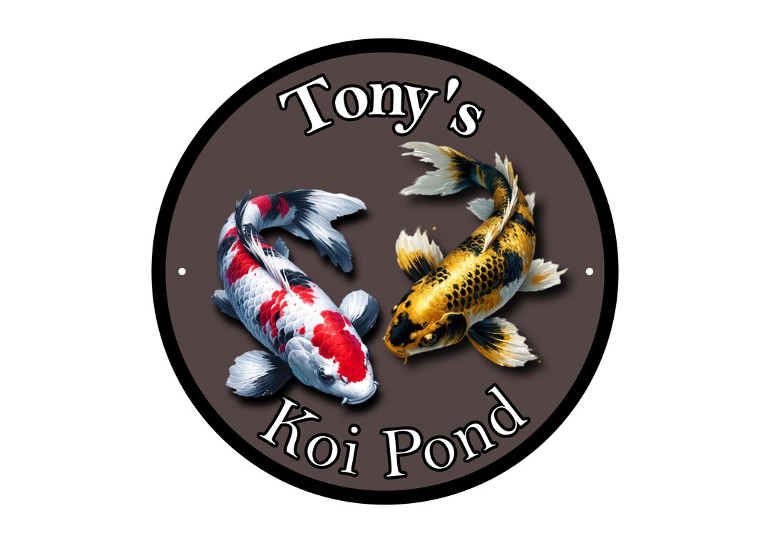 Personalised Quality Koi Pond Sign Plaque Any Name UV Protected 300mm ...