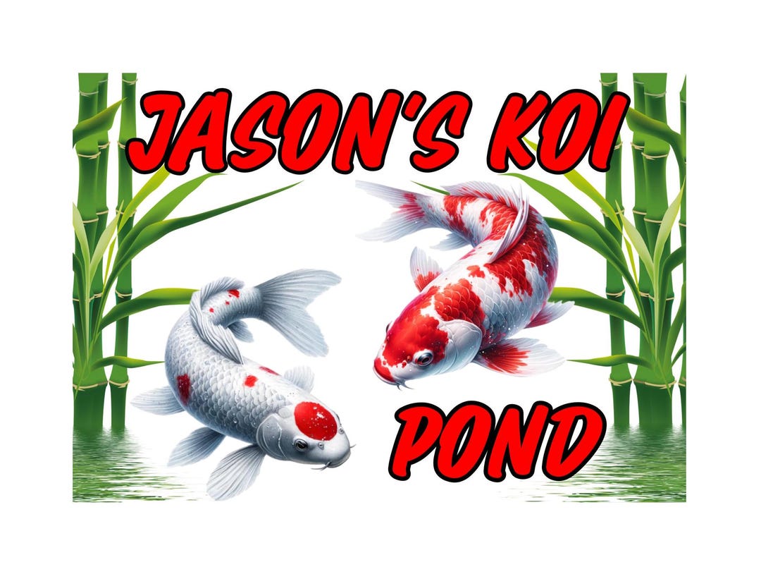 Large A2 Quality Personalised Koi Pond Sign Extra Large Quality Wall ...