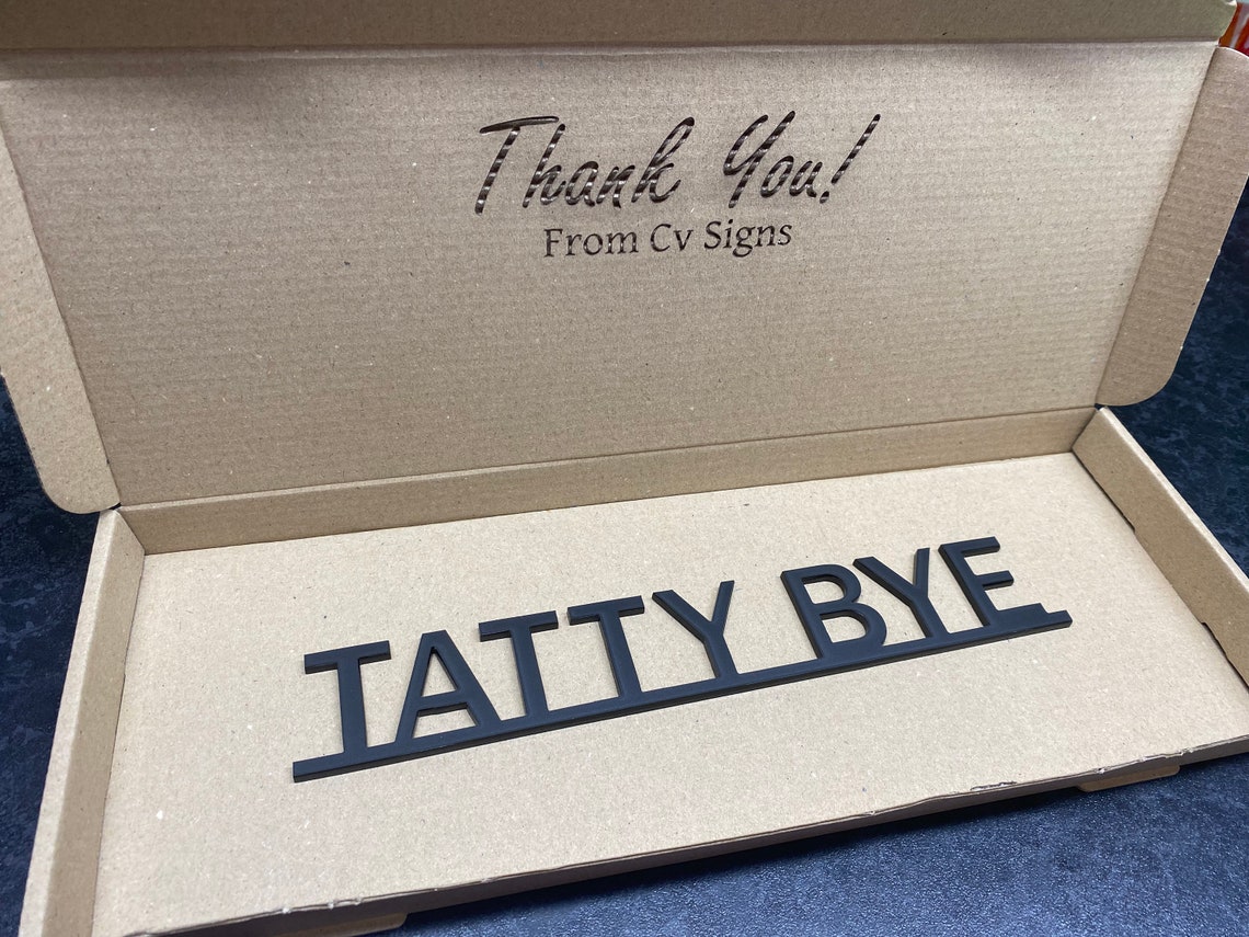 Tatty Bye Door Sign, Door Topper, Shelf Decor, Door Frame Art, Wall ...