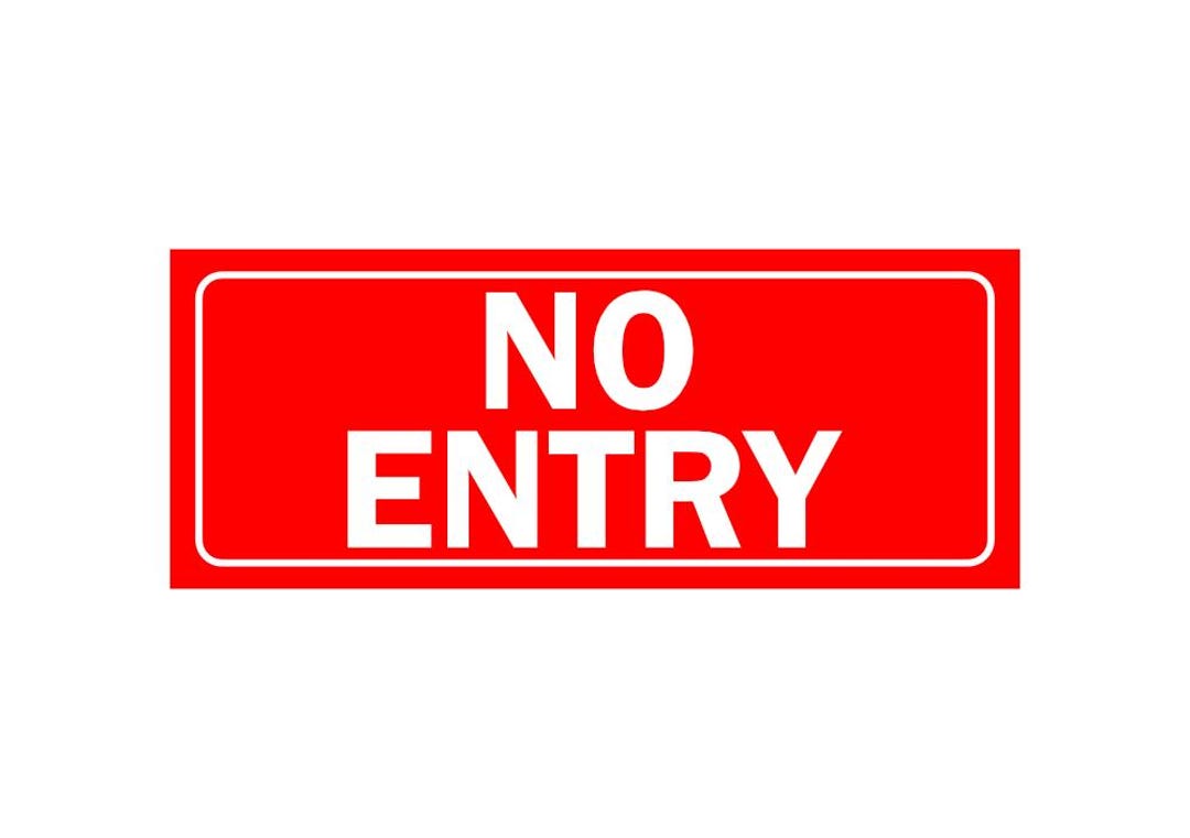 No Entry Vinyl Stickers X 1 Decal Door Office Bedroom Workplace ...