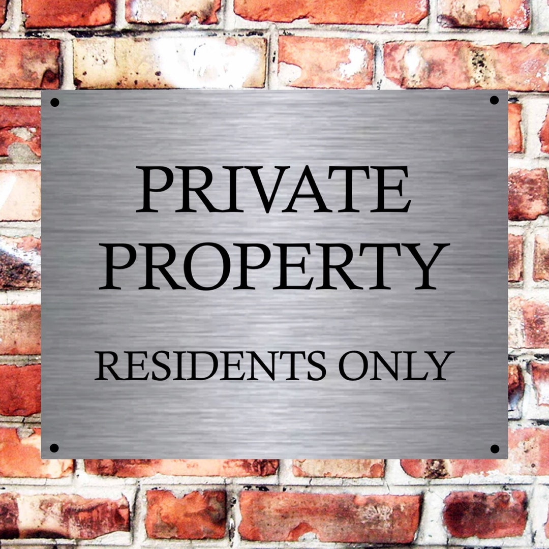 Private Property Residents Only Driveway Wall Sign Plaque - Etsy