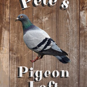 Personalised Pigeon Loft Sign Weather Proof Pre Drilled High Gloss Cage ...
