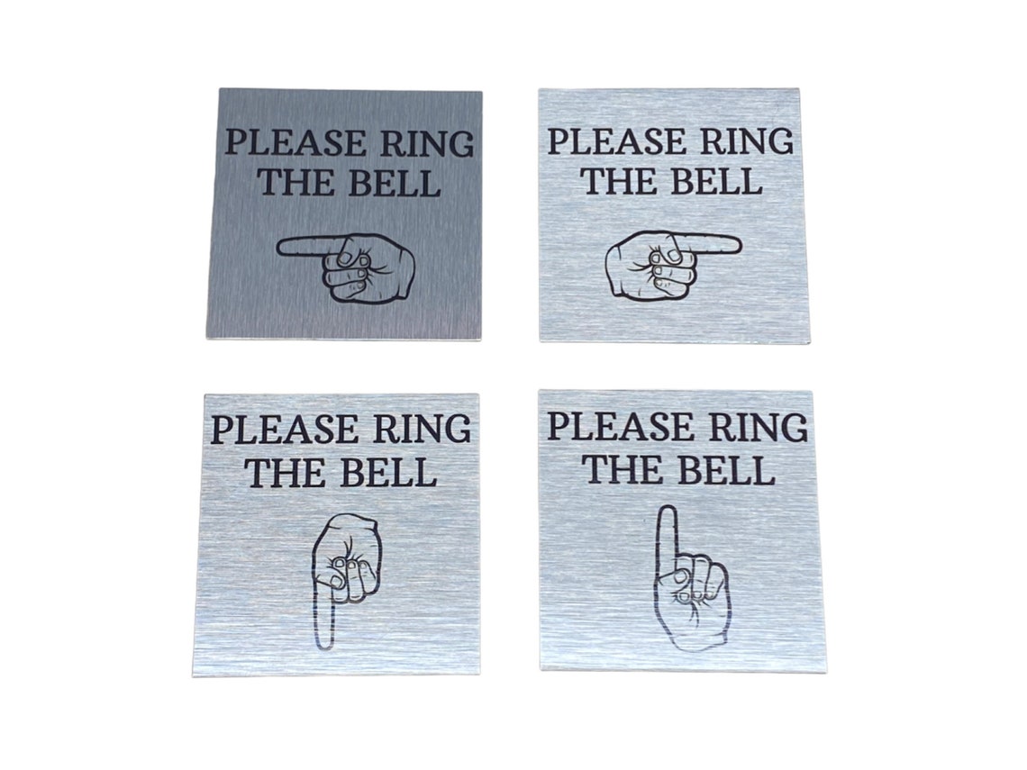 Please Ring the Bell Sign Plaque Weather Proof Aluminium Brushed Silver ...