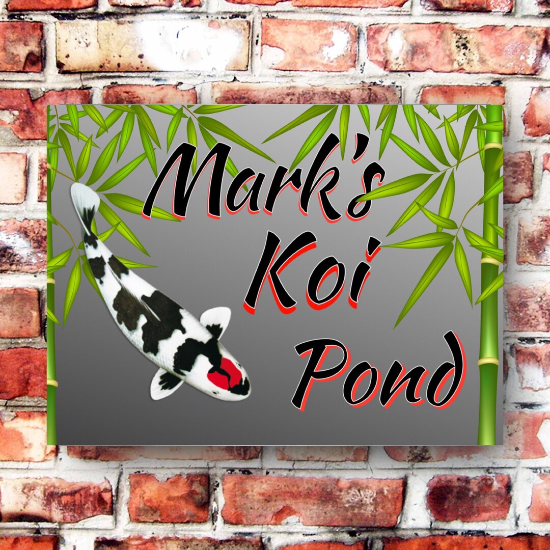 Personalised Koi Pond Sign Weather Proof Pre Drilled High Gloss Father ...