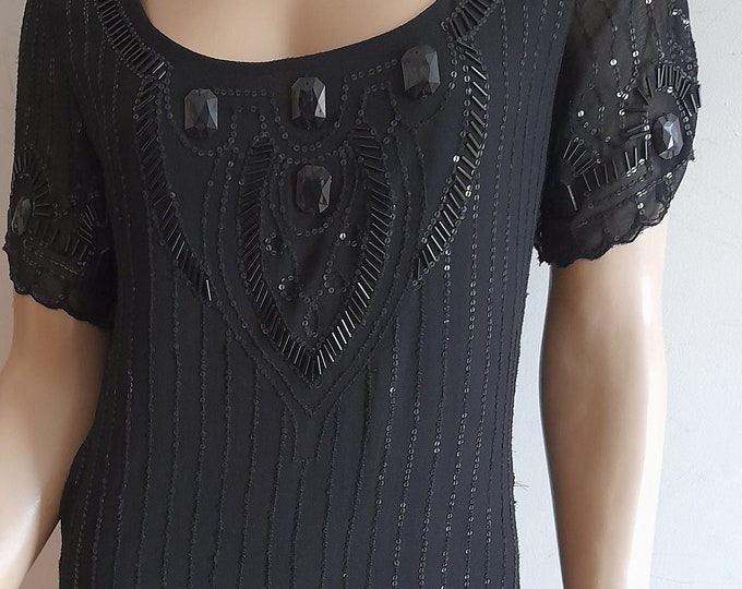 FLAPPER GREAT GATSBY Style Dress Short 1920s Look Uk 12 - Etsy