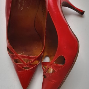 STUNNING 1950S ITALIAN Pinkish RED Shoe Uk 4 1/2 to Small 5 - Etsy